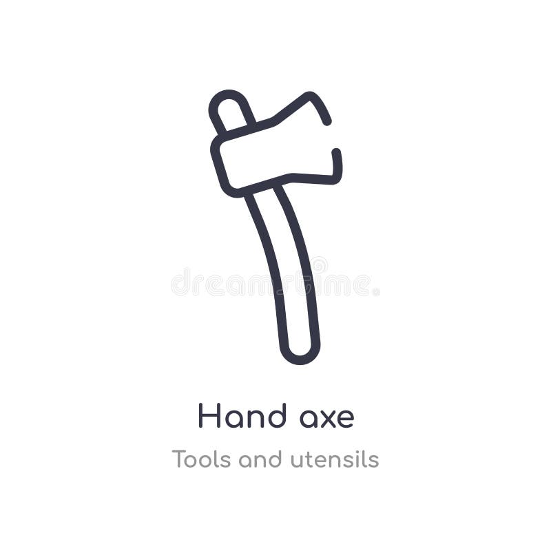 Hand Axe Outline Icon. Isolated Line Vector Illustration from Tools and ...