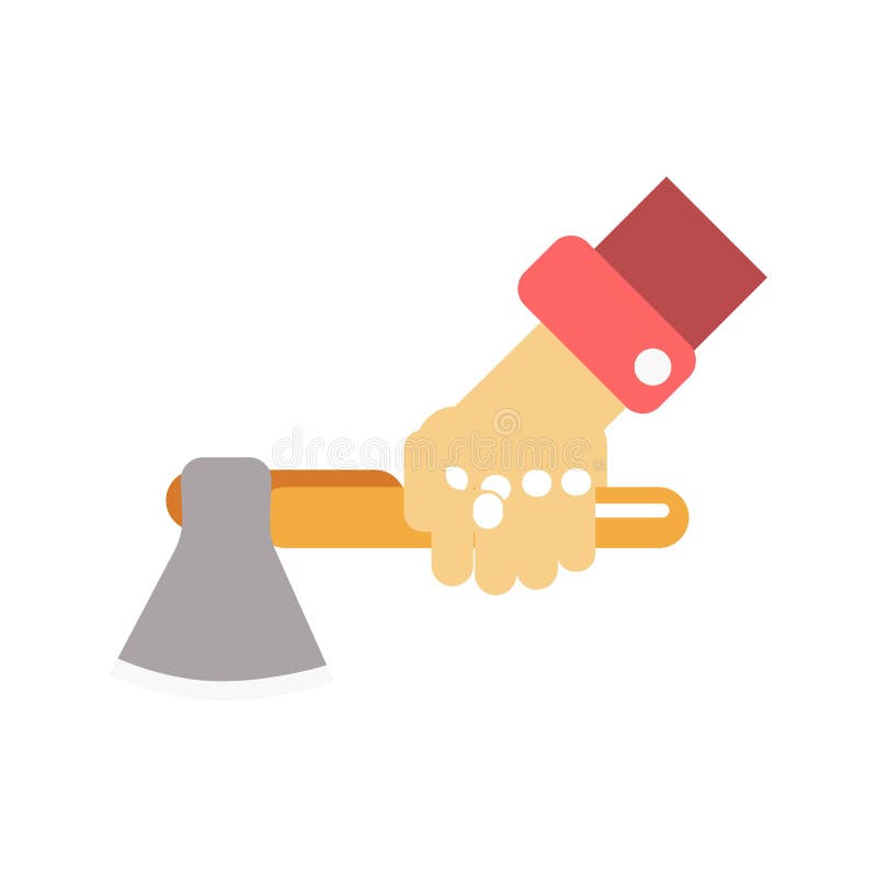 Hand with axe stock vector. Illustration of construction - 93086094