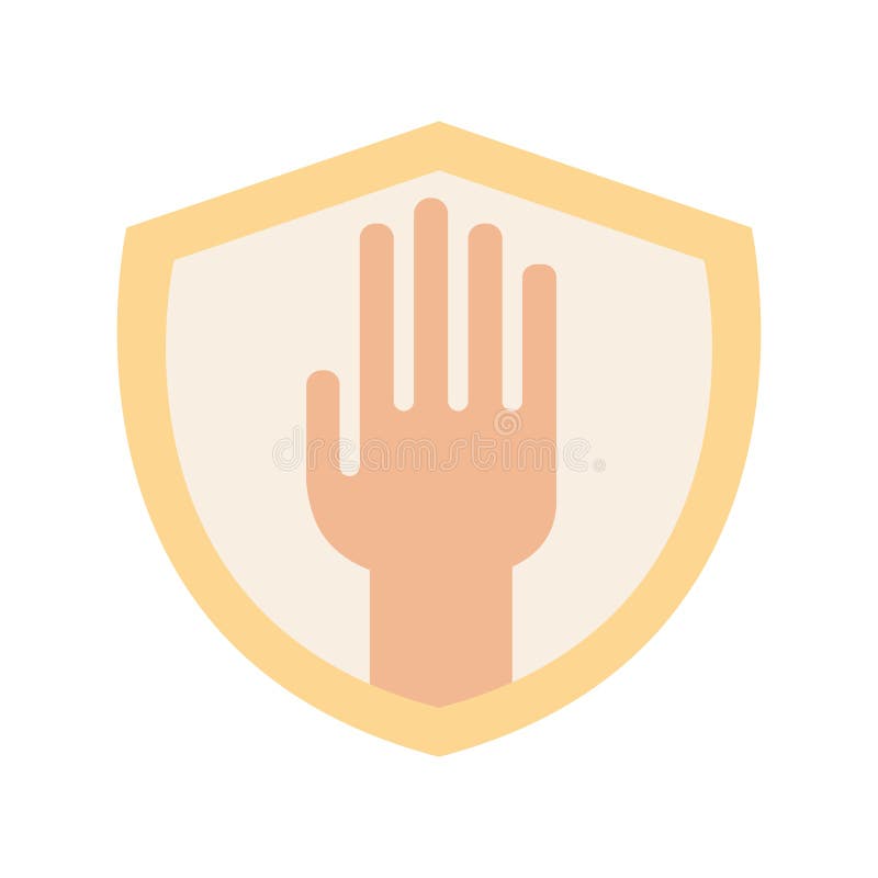 Hand on badge stock vector. Illustration of help, people - 297676812