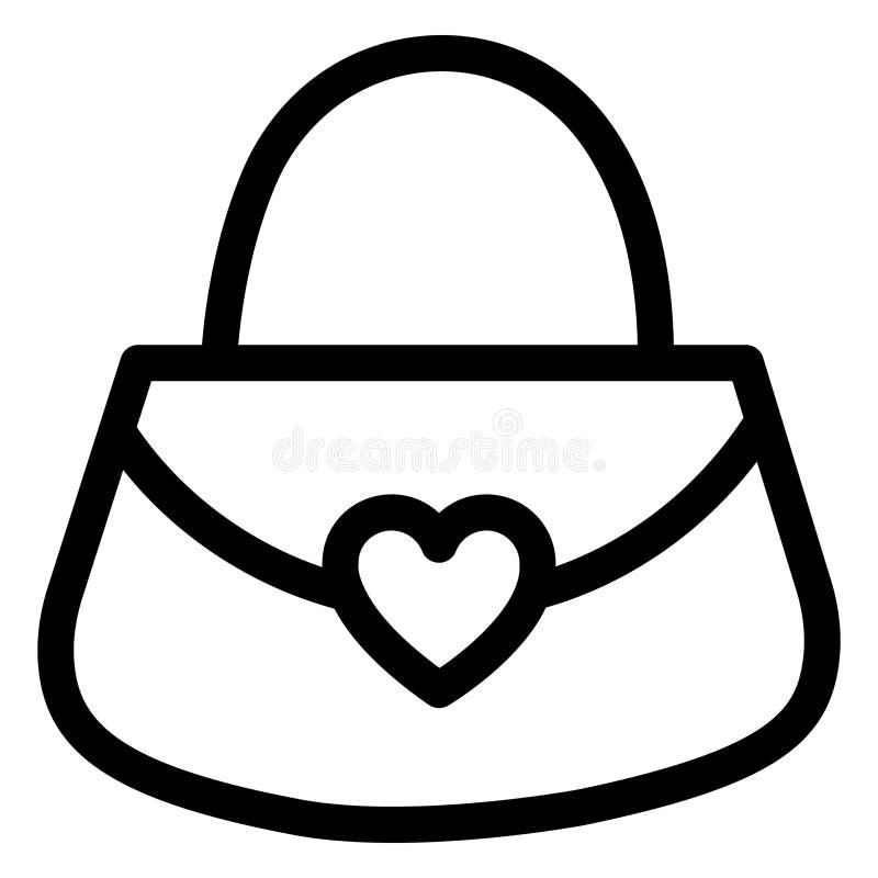 Hand Bag, Heart Isolated Vector Icon Which Can Easily Modify or Edit ...