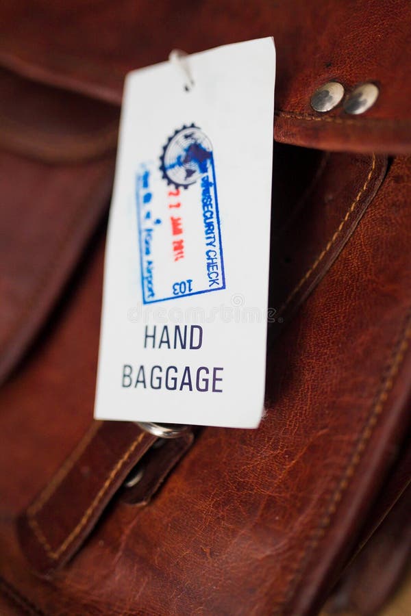 Airline Gate Checked Baggage. Stock Photo - Image of ticket ...
