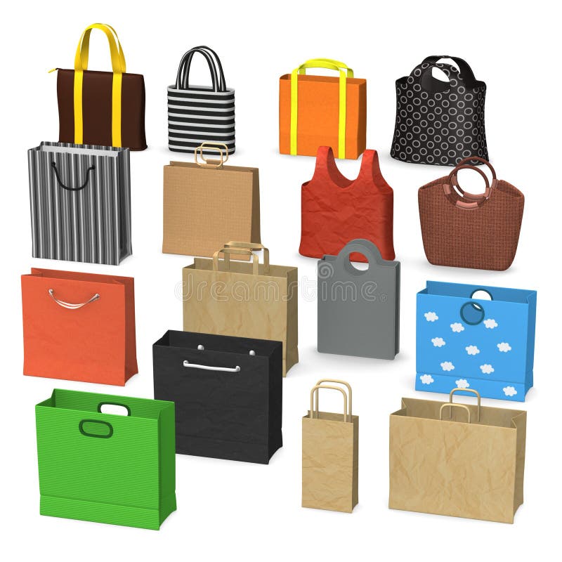 Hand bags collection stock illustration. Illustration of market - 23739872