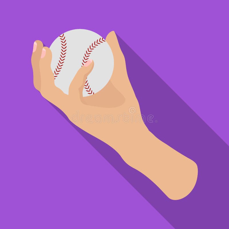 Hand with Ball. Baseball Single Icon in Flat Style Vector Symbol Stock ...