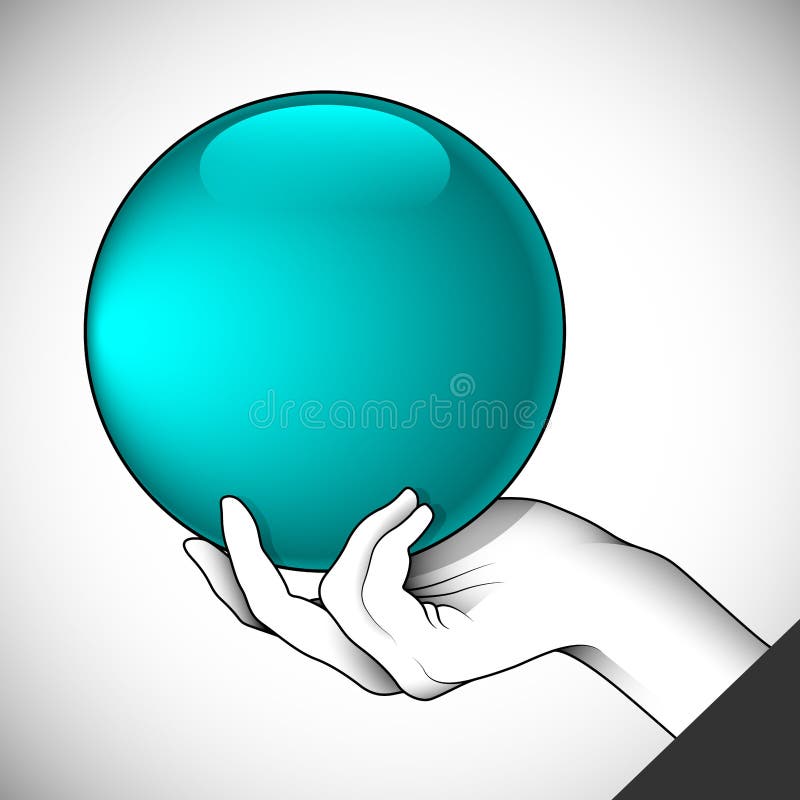 Hand and ball stock vector. Illustration of blue, decoration - 53461464