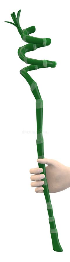 Hand with bamboo stock illustration. Illustration of render - 24851229