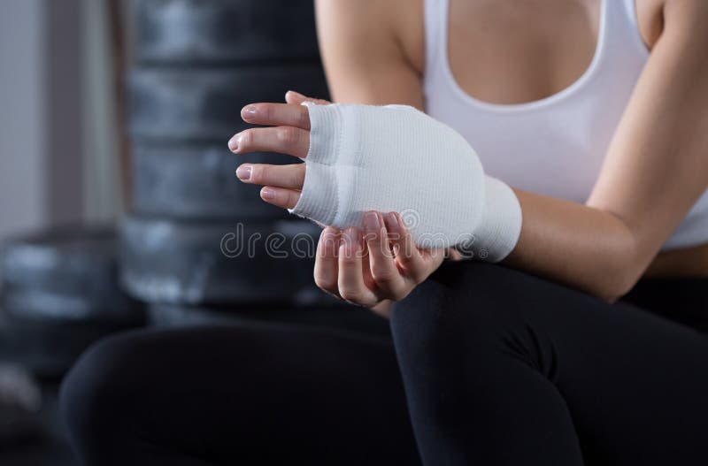 Hand in bandage stock photo. Image of exercise, color - 46495092