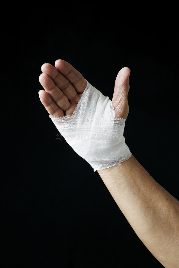 Injury hand with bandage stock image. Image of recovery - 32328629