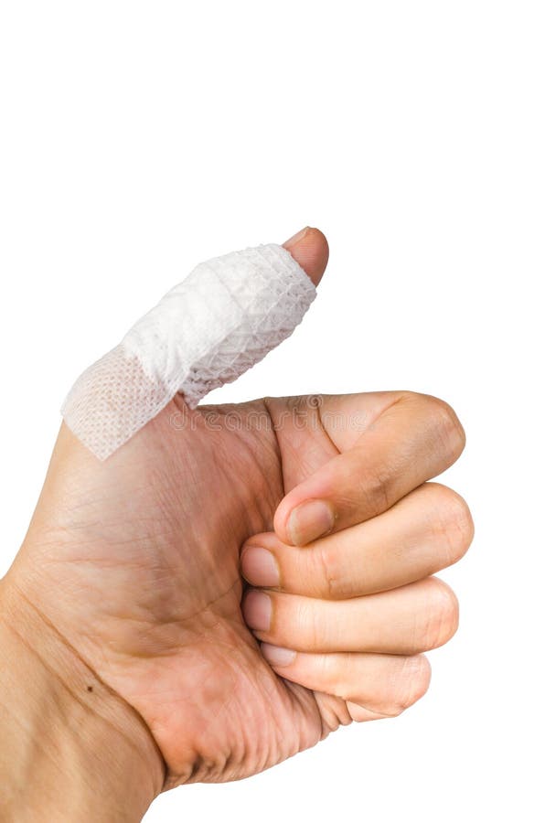 Bandage for the Thumb on a Man S Hand - Isolate Stock Photo - Image of ...