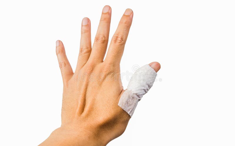 Hand with bandage finger stock image. Image of wound - 88111613