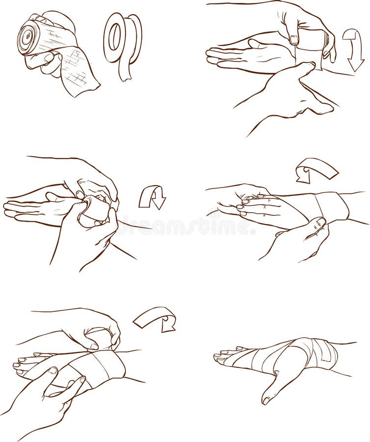 Hand with Bandage Icon, Warning Sign, Illustration Stock Vector ...