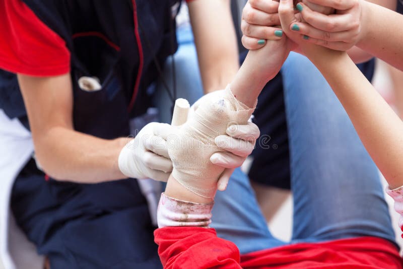Hand bandaging stock image. Image of victim, paramedic - 55187991