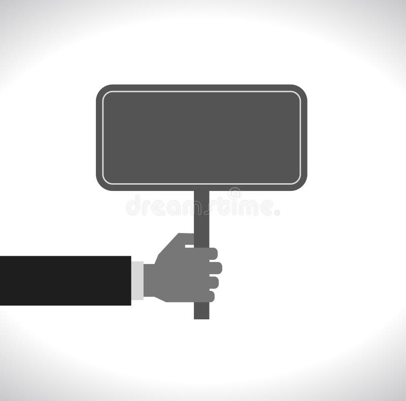 Hand with banner icon stock vector. Illustration of information - 200602296