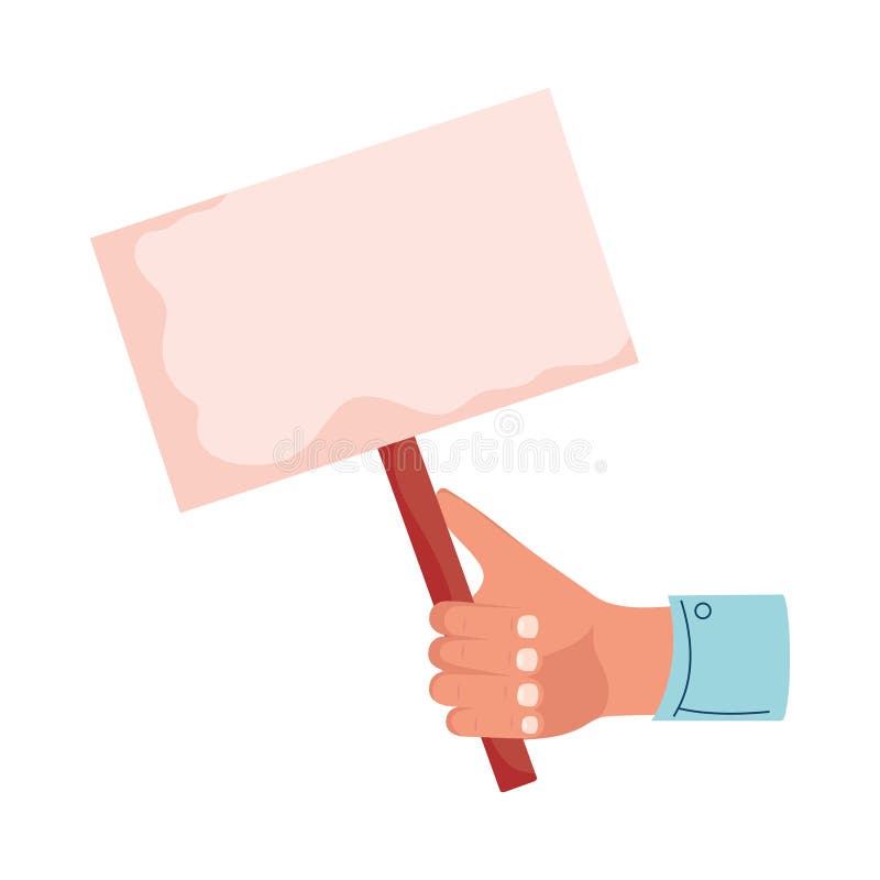 Hand with banner protest stock vector. Illustration of action - 283983331