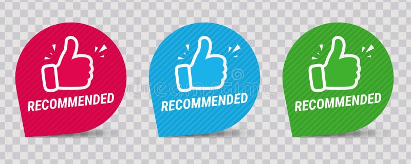 Hand Banner Recommended with Transparent Background Stock Vector ...