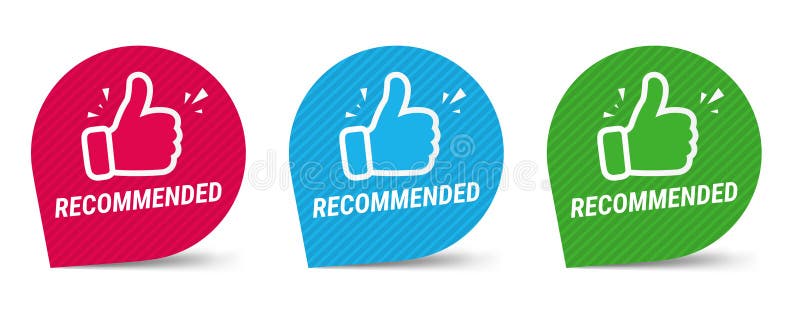 Hand Banner Recommended with White Background Stock Vector ...