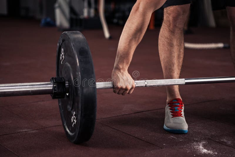 Hand on the barbell stock image. Image of strength, muscle - 114124965