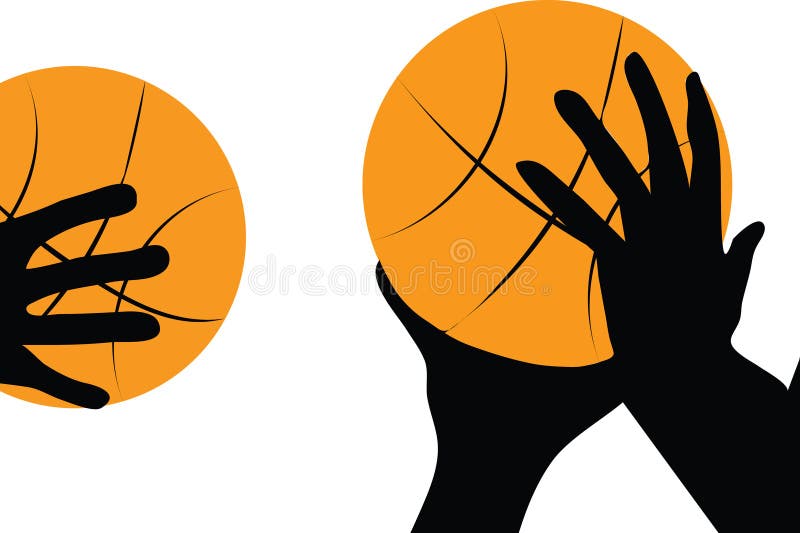 Hand with Basketball stock vector. Illustration of pass - 21546532