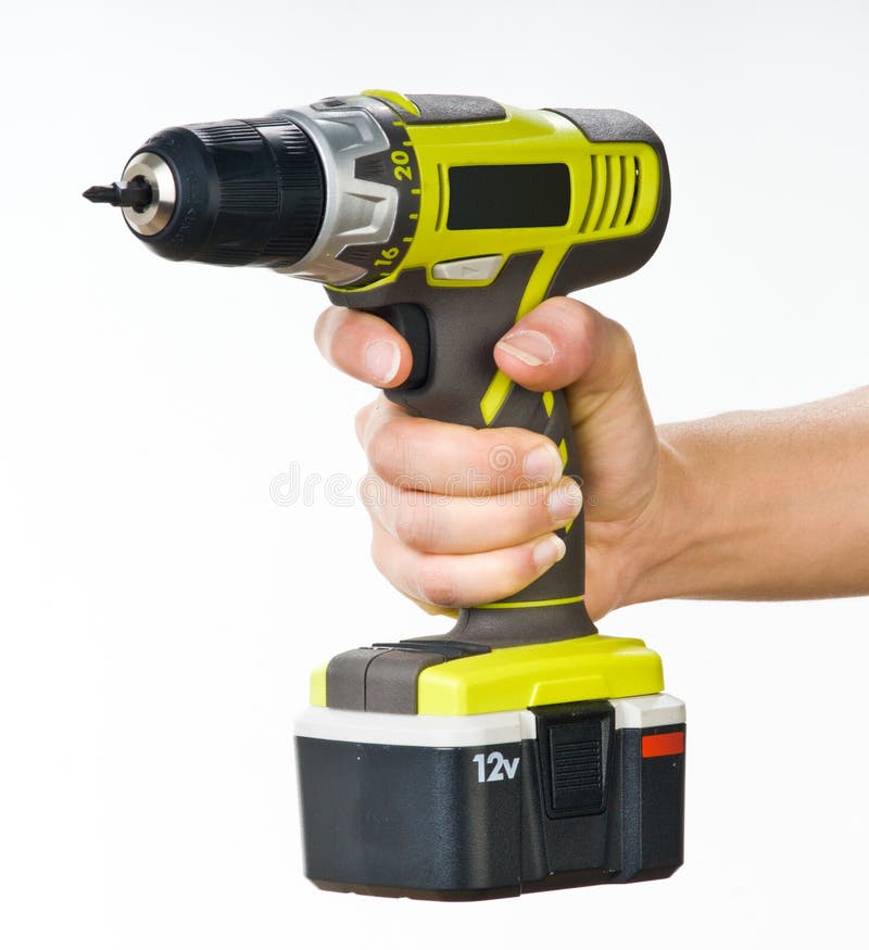 Hand with Battery Screwdriver Stock Photo - Image of handy, grip: 21723116