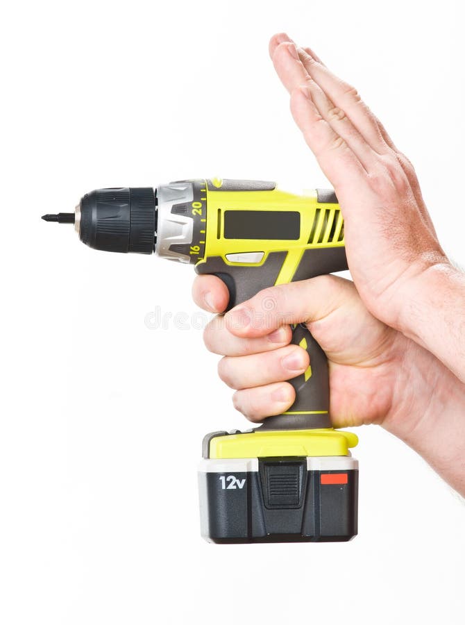 Hand with Battery Screwdriver Stock Photo - Image of tool, combine ...