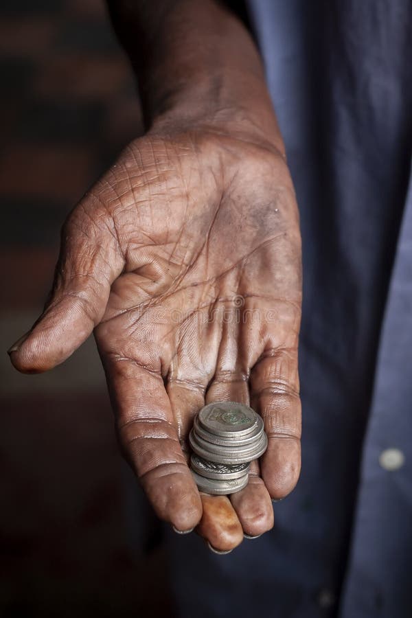 A Hand Begging for More Money Stock Image - Image of coins, asian ...