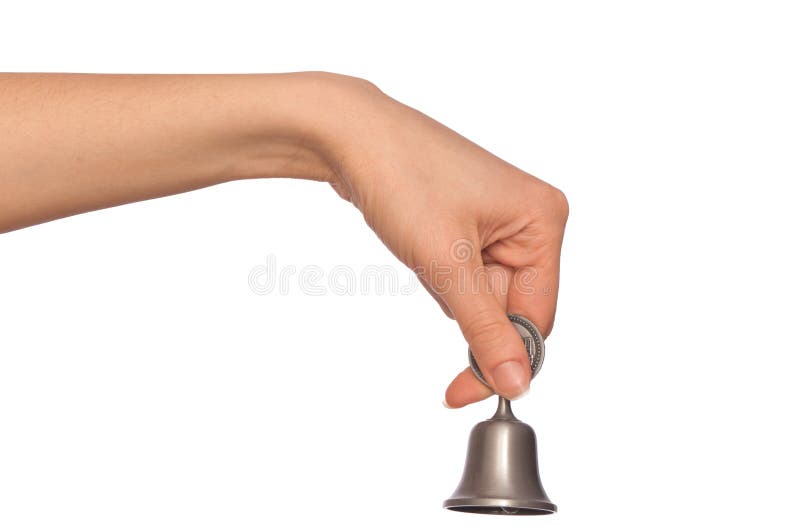 Hand bell stock image. Image of hand, instrument, metal - 14824595