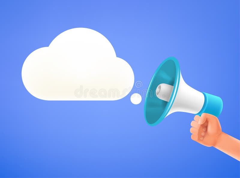 Hand with Big Loud Megaphone Stock Vector - Illustration of loud ...