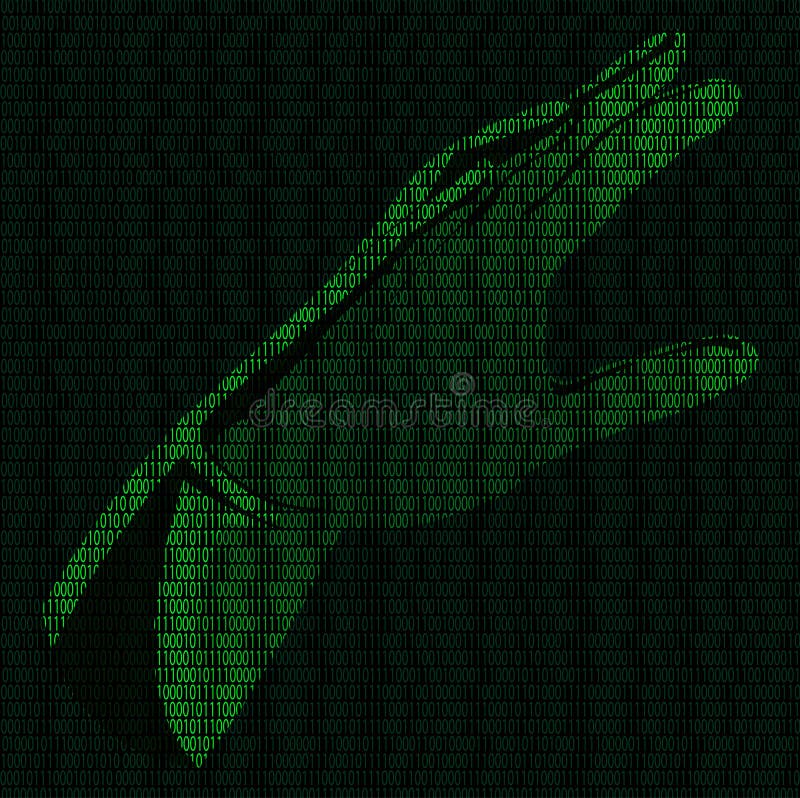 Hand and binary code stock illustration. Illustration of concept - 80175368