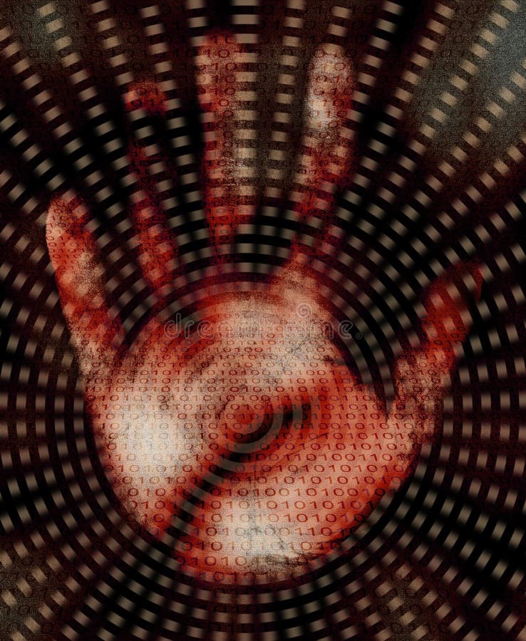 Hand and binary design stock illustration. Illustration of ...