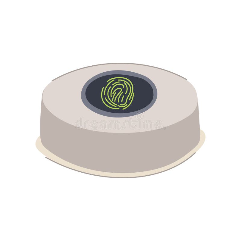 Hand Biometric Security Device Cartoon Vector Illustration Stock Vector ...