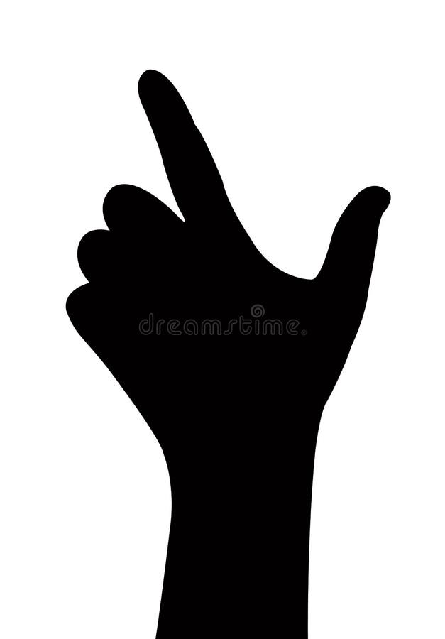 A Hand Black Color Silhouette Vector Stock Vector - Illustration of ...