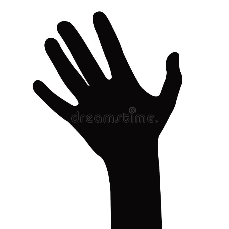 A Hand Black Color Silhouette Vector Stock Vector - Illustration of ...