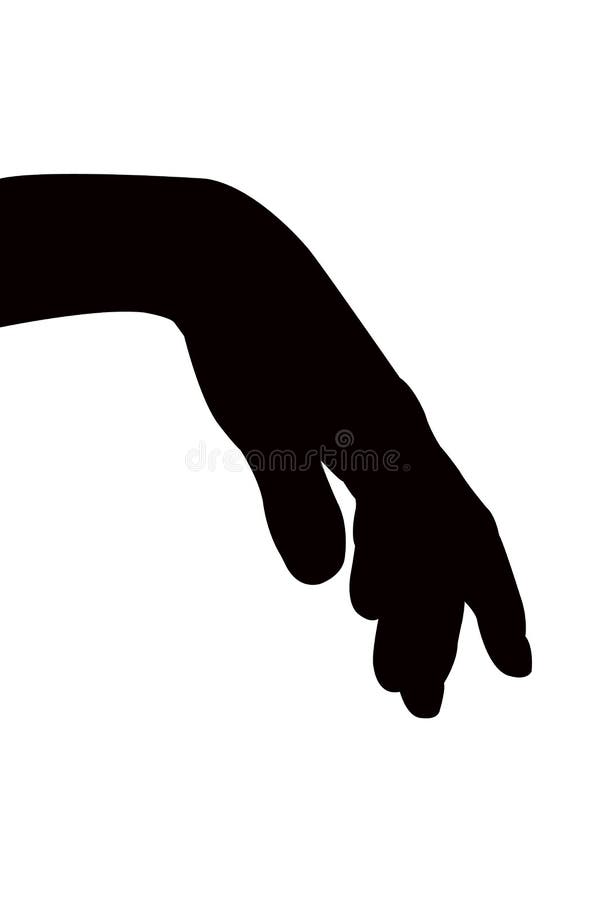 A Hand Black Color Silhouette Vector Stock Vector - Illustration of ...