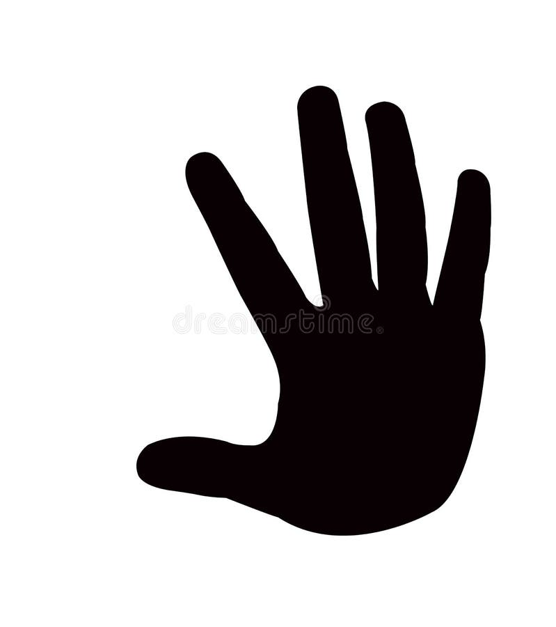 A Hand Black Color Silhouette Vector Stock Vector - Illustration of ...