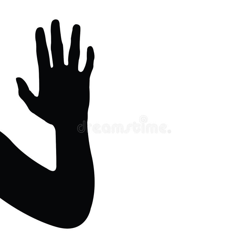A Hand Black Color Silhouette Vector Stock Vector - Illustration of ...