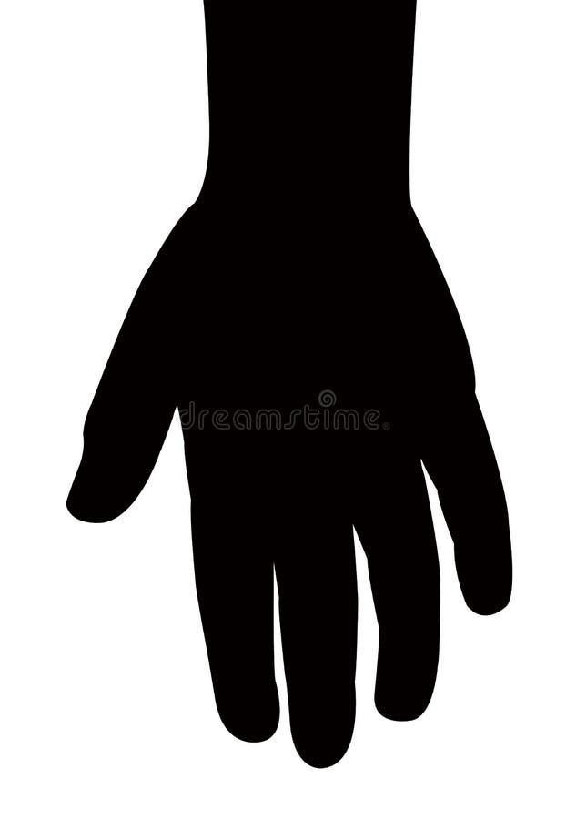 A Hand Black Color Silhouette Vector Stock Vector - Illustration of ...