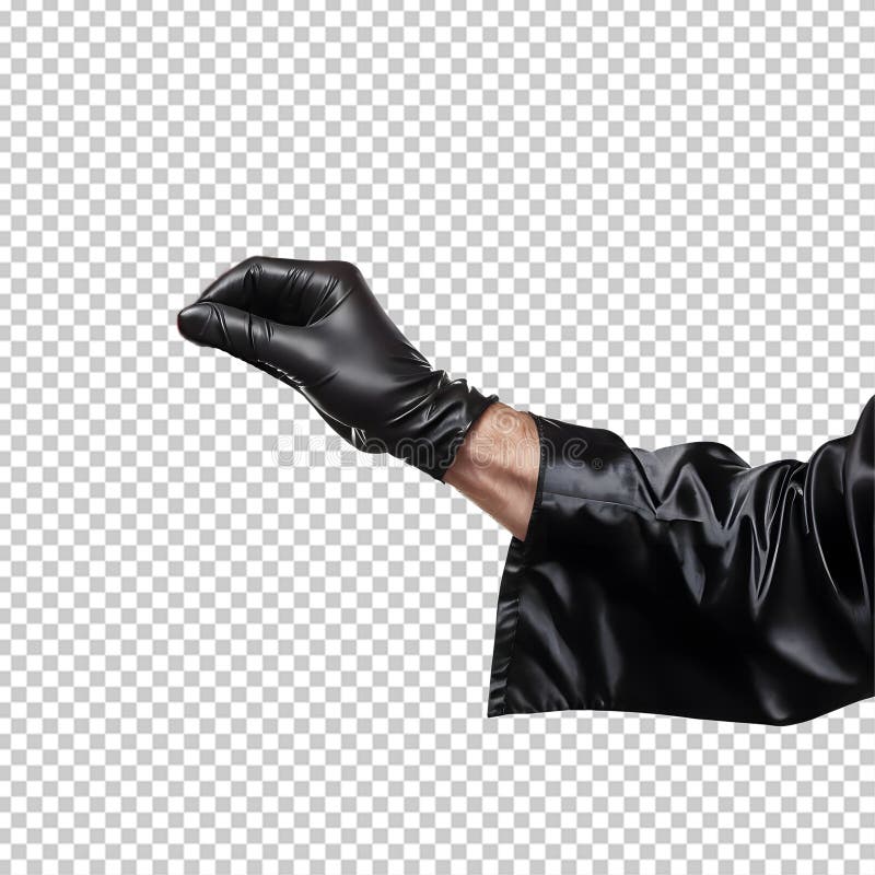 Hand in Black Glove, Isolated on Transparent Background Stock Image ...