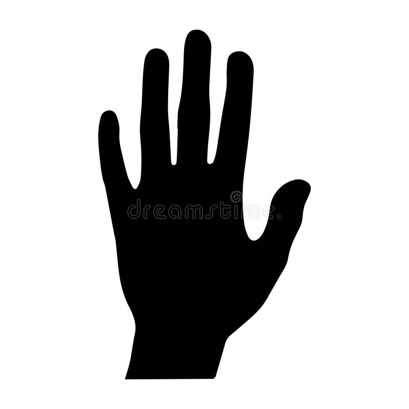 Hand Black Icon Isolated Human Hand Black Silhouette Vector Stock ...