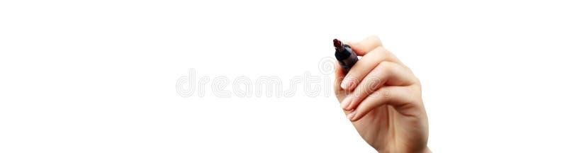 Black Marker in Hand Drawing Straight Line Stock Image - Image of ...