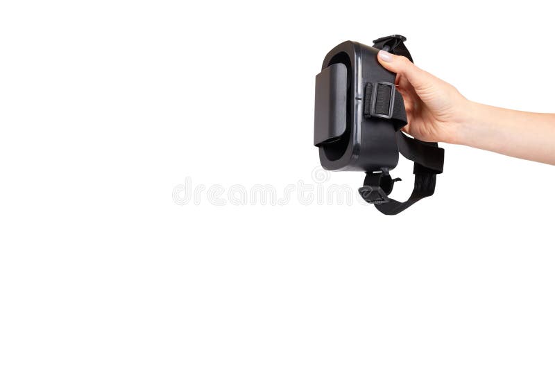 Hand with Black Plastic VR Headset, Virtual Reality Mask Stock Image ...