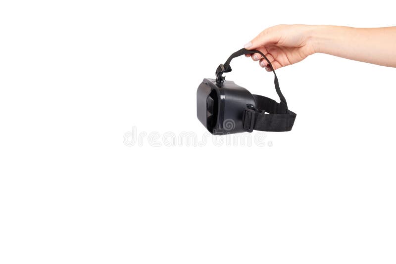 Hand with Black Plastic VR Headset, Virtual Reality Mask Stock Image ...