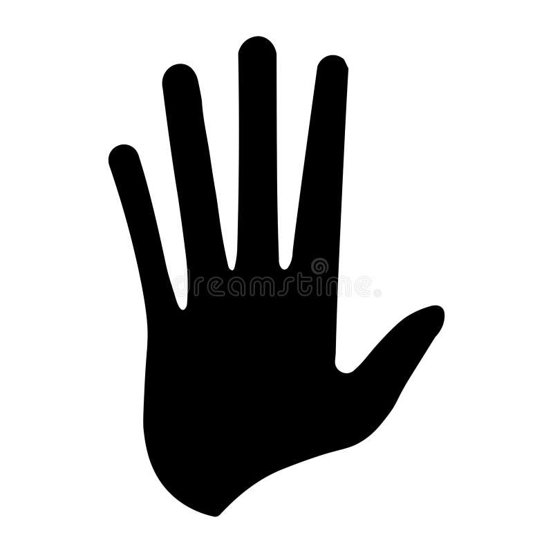 Hand Black Vector Icon on White Background Stock Illustration ...