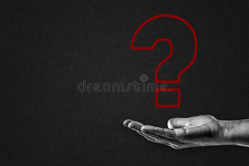 Hand with Question Mark stock photo. Image of palm, research - 319910548