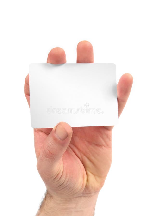 Hand with blanck card stock image. Image of paper, object - 24409921