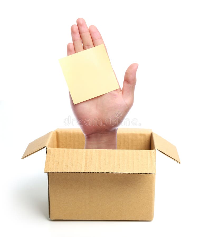 Hand Blank Sticky Note Out Box Stock Photos - Free & Royalty-Free Stock ...