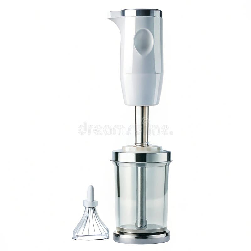 Hand Blender with Blade Attachment on White Background Stock ...