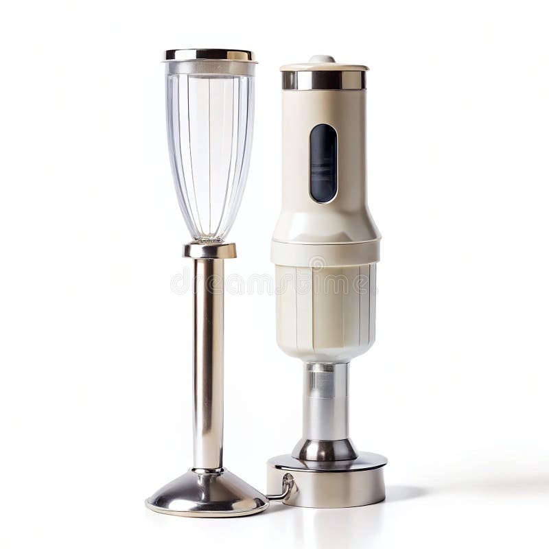 Hand Blender with Blade Attachment on White Background Stock ...