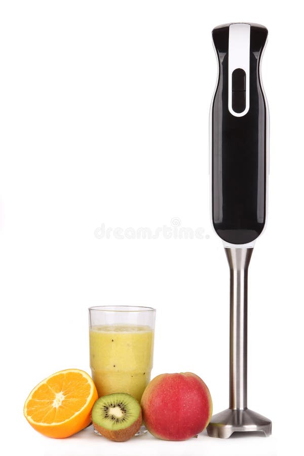 Hand Blender and Fresh Fruits Stock Photo - Image of kitchen, electric ...