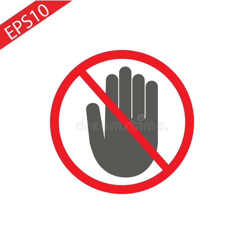 Hand Blocking Sign Stop, Stop Sign on White Background, Stop Sign with ...