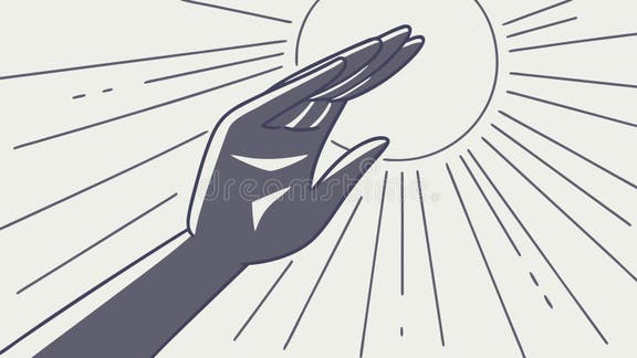 A Hand Blocking the Sun, a Concept of Obscurity or Protection, Vector ...