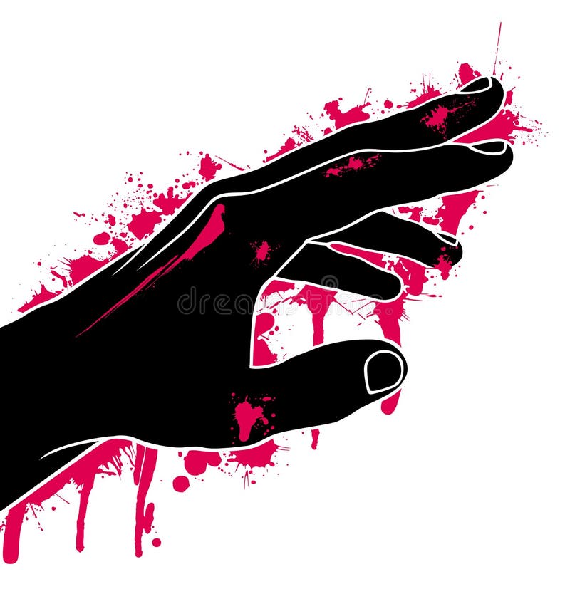 Hand in blood stock vector. Illustration of icon, finger - 62917107
